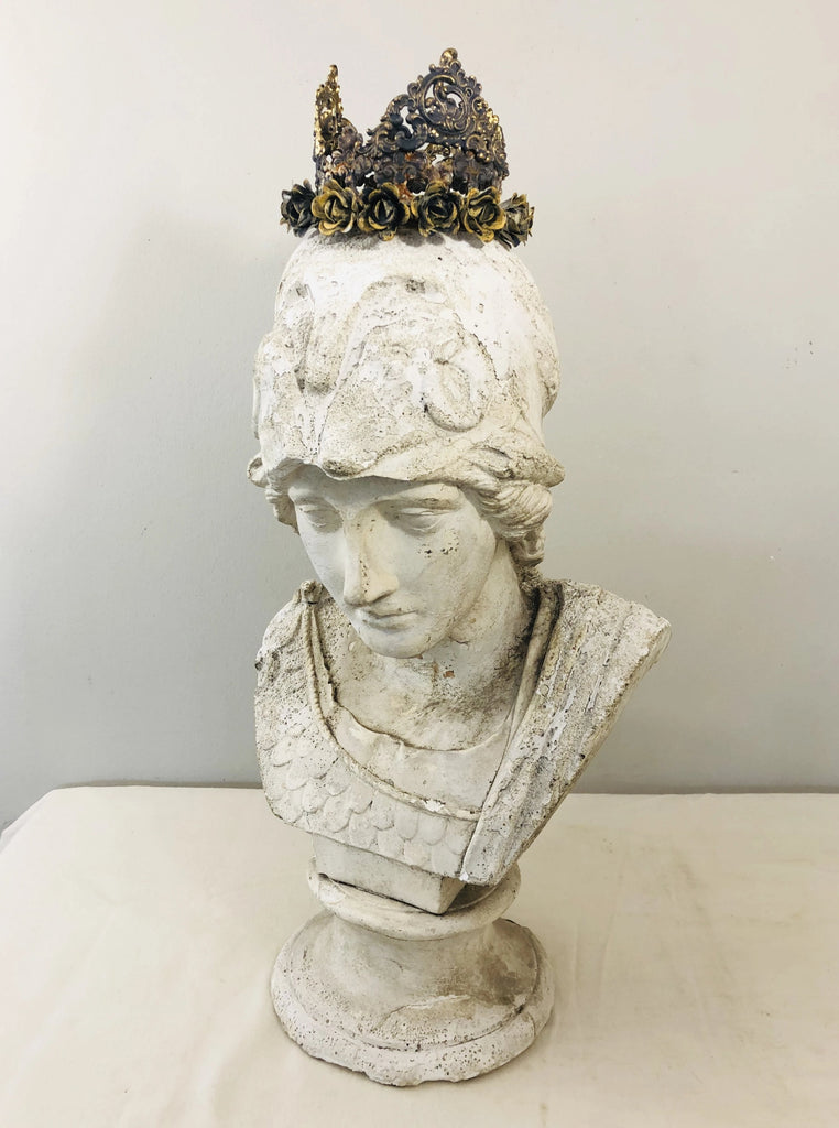 Metal crown with beautiful petite roses around the base of crown ...