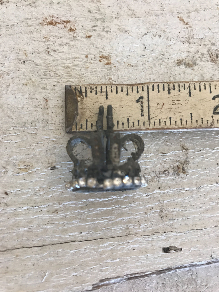 small metal crown,rhinestone trim,cross on top of crown,ornate crown,o ...