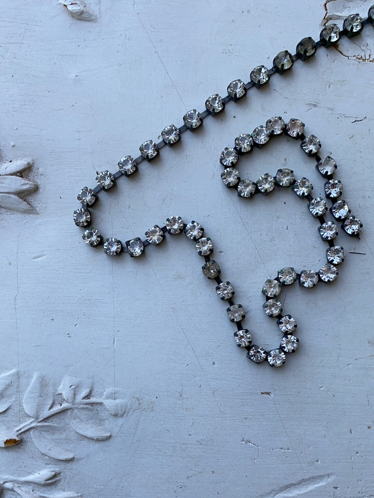 Rhinestone chain, 6mm rhinestone chain by the foot, crystal chain, sto ...